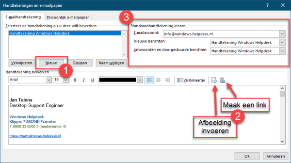Handtekening in Outlook - Windows Helpdesk